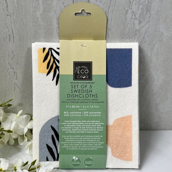 Ciroa | Kitchen | Set Of 5 Leaf Pattern Ciroa Go Eco Swedish Dishcloths ...